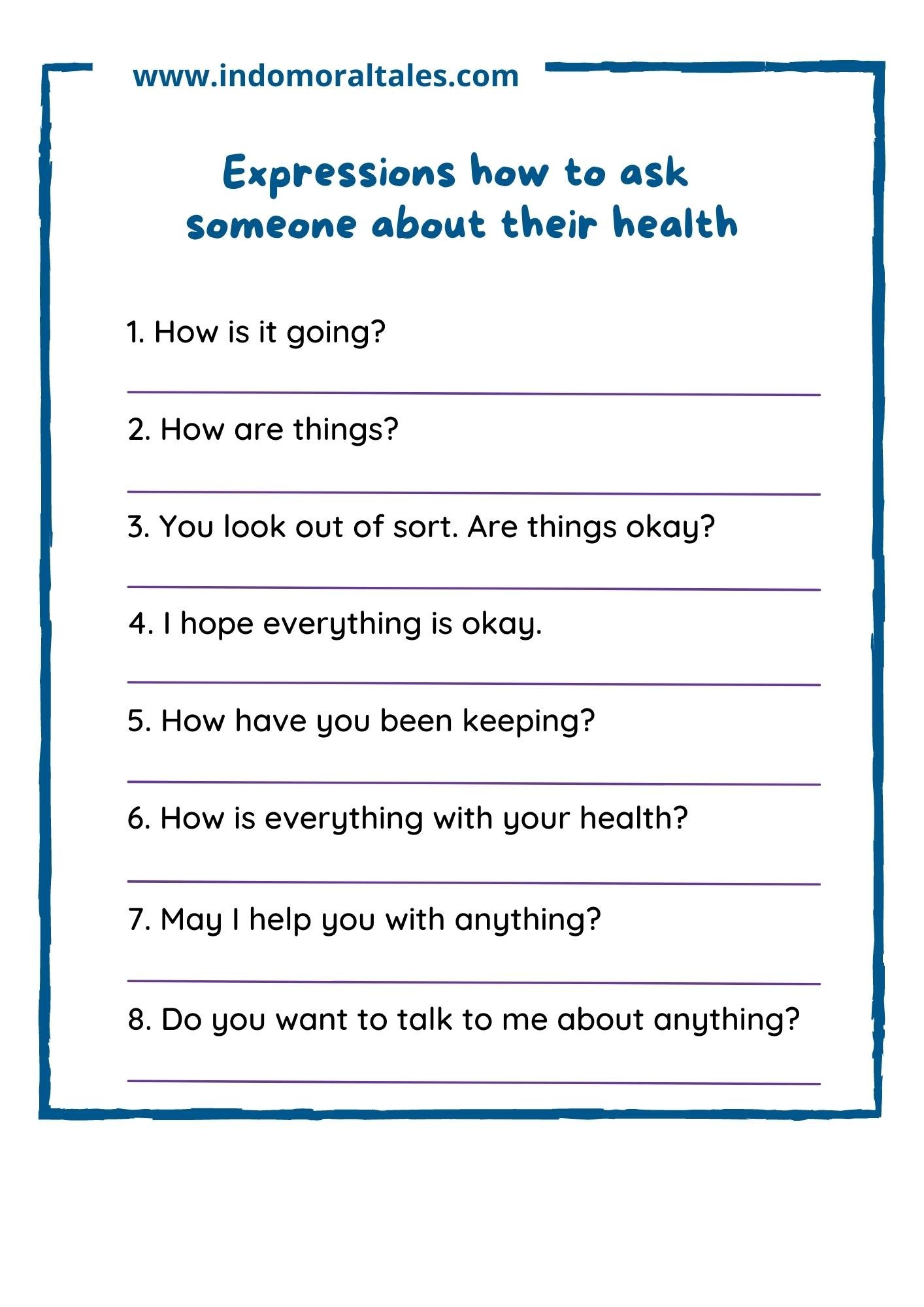 Tips How To Ask Someone About Their Health - Indo Moral Tales